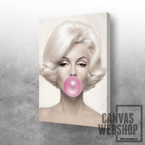 Marilyn with pink bubble gum