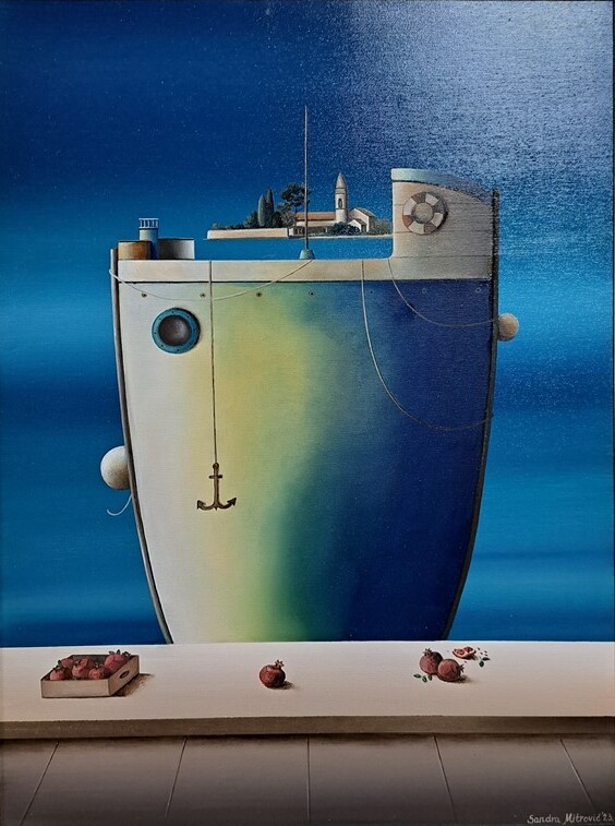 Umetnička slika Brod slikarka Sandra Mitrović