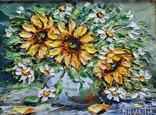 Umetnička slika Cveće 6 slikarka Bosa Milaković
