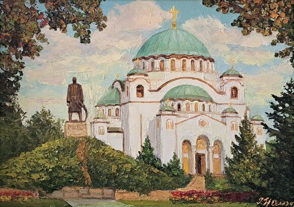 Umetnička slika Hram Svetog Save slikarka Olja Nikonova
