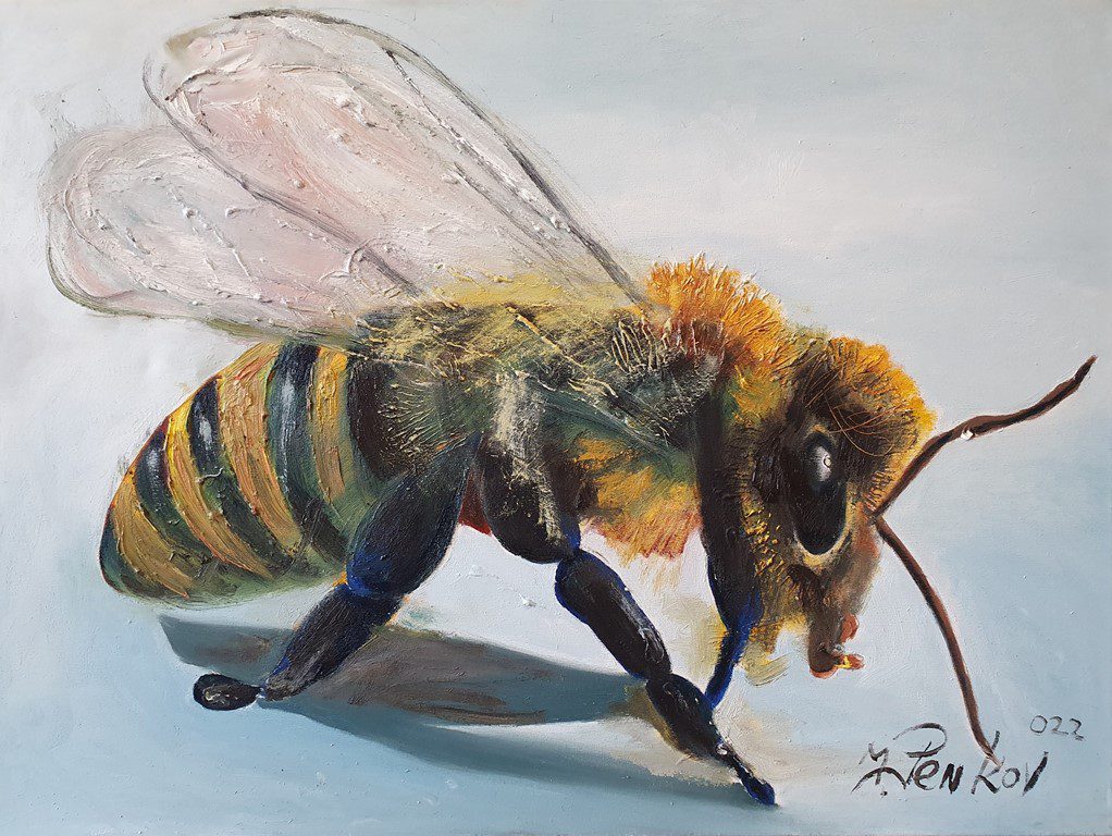 Umetnička slika Pčela slikar Milovan Penkov Penkaso