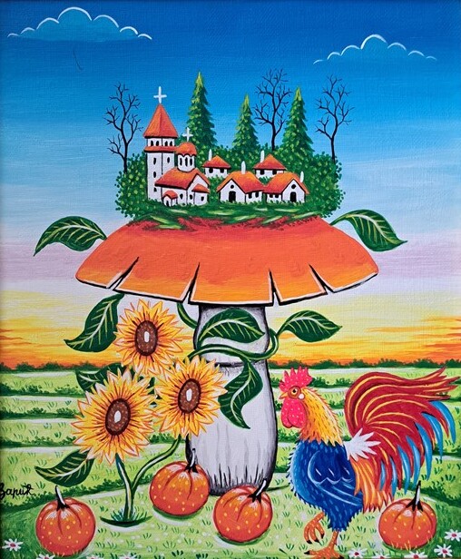 Umetnička slika Pevac slikar Zoran Zarić