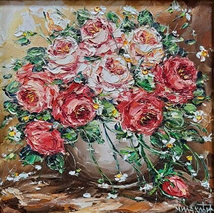 Umetnička slika Ruže 2 slikarka Bosa Milaković