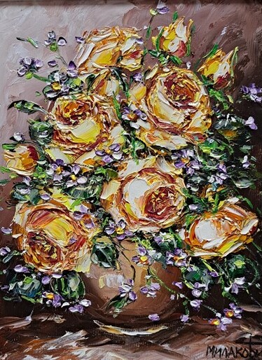Umetnička slika Ruže 5 slikarka Bosa Milaković