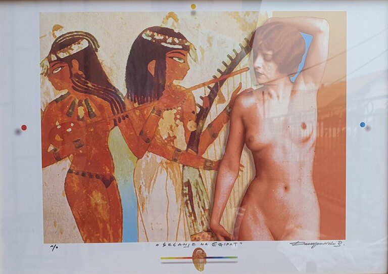 Umetnicka slika Secanje na Egipat slikar Bozidar Damjanovski