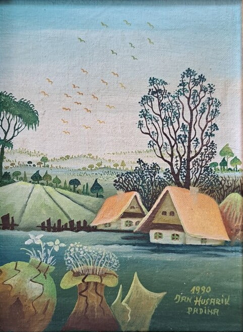 Umetnička slika Selo slikar Jan Husarik