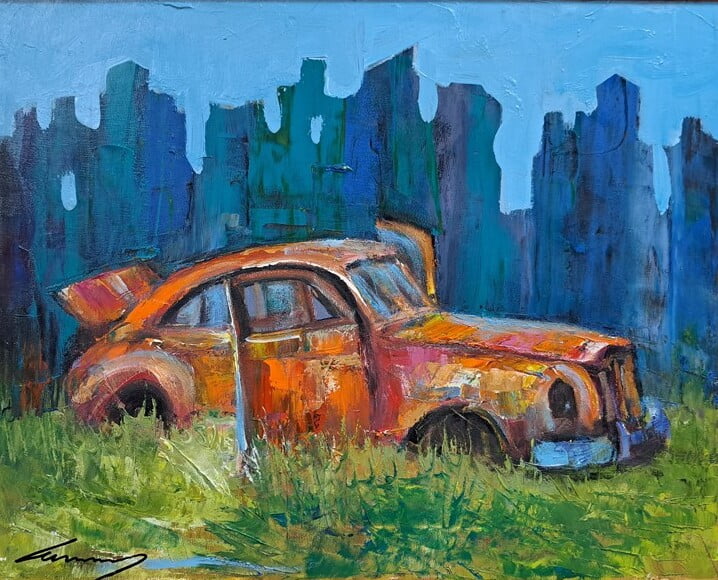 Umetnička slika Stari auto II slikar Ivan Vanja Milanović