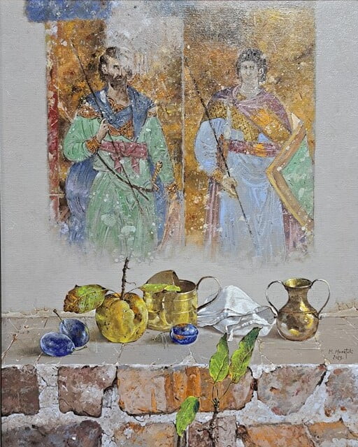 Umetnička slika Sveti ratnici Spoćana slikar Milan Miletić