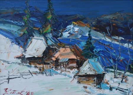 Umetnička slika Zima 7 slikar Đorđe Stanić