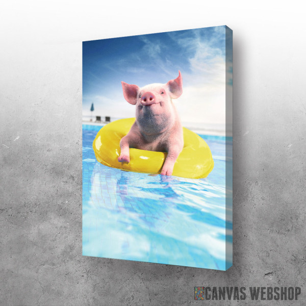 Slika Pig in a pool