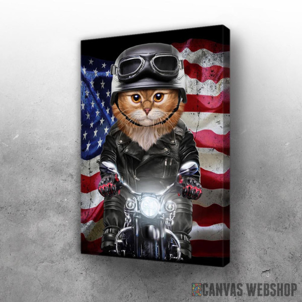 Slika Patriot Cat on Motorcycle