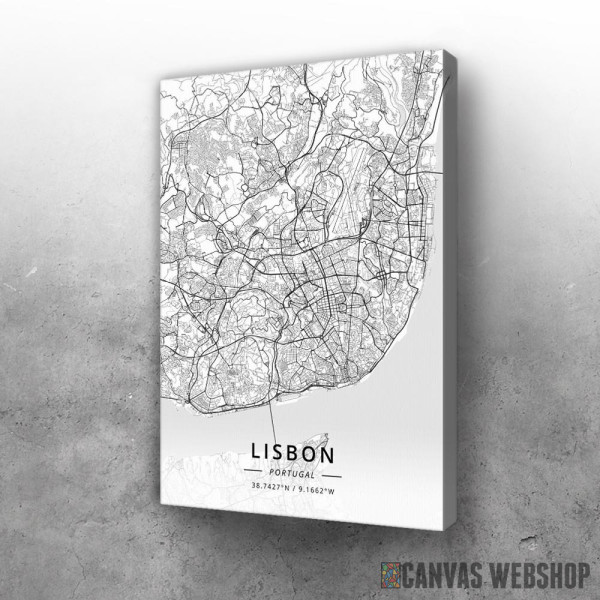 Slika Lisabon mapa - white