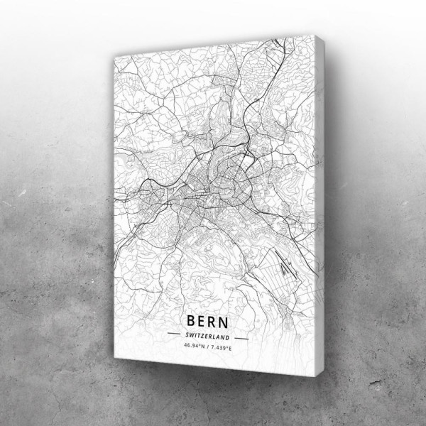 Bern mapa - white