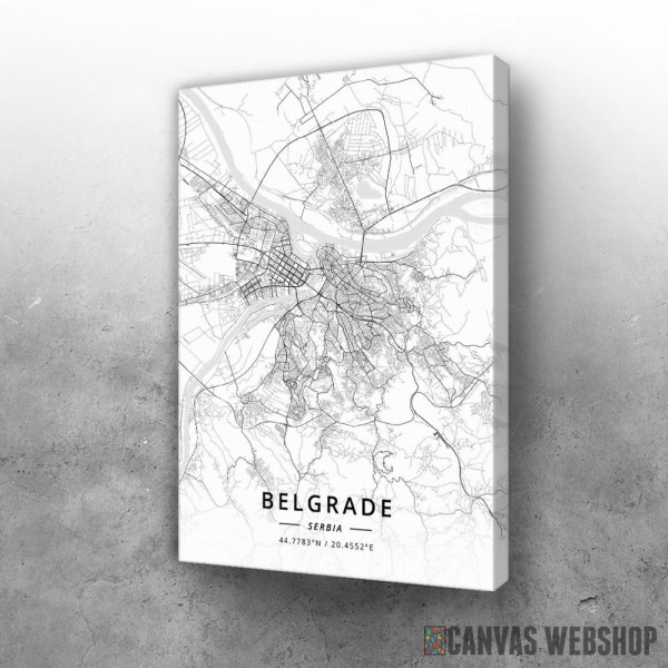Slika Beograd mapa - white