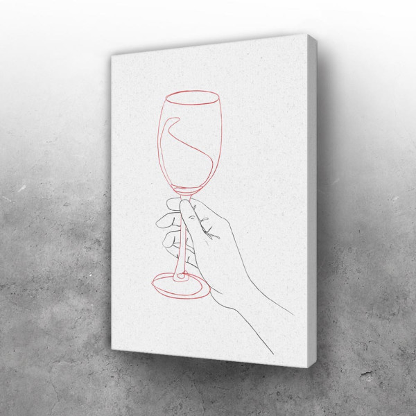 One Line Wine Poster