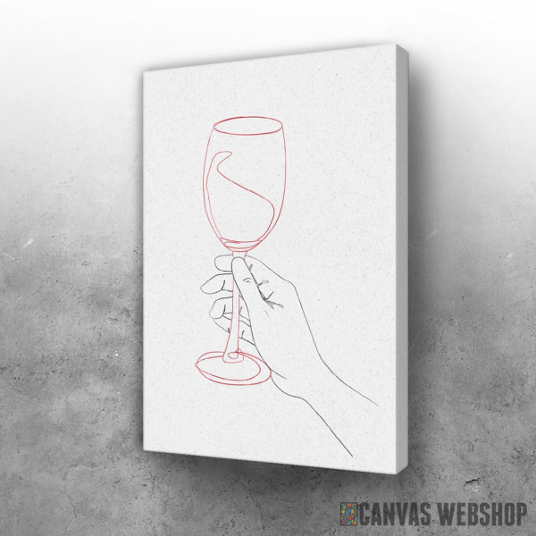 Slika One Line Wine Poster