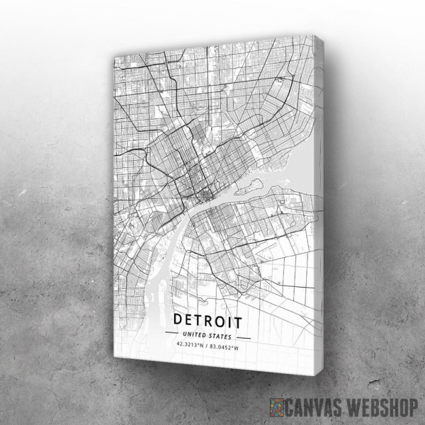 Slika Detroit mapa - white