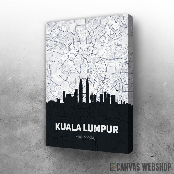 Slika Kuala Lumpur mapa i silueta grada