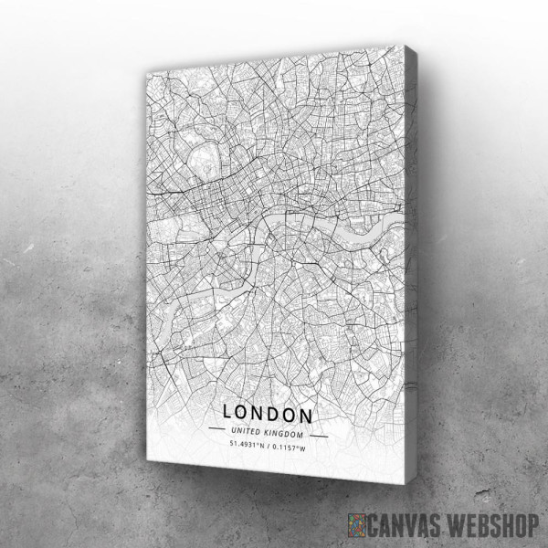 Slika London mapa - white