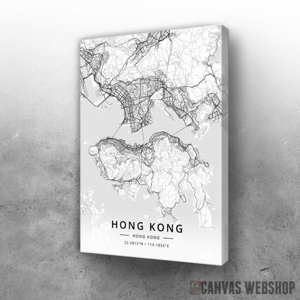 Slika Hong Kong mapa - white
