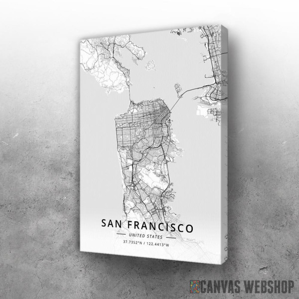 Slika San Francisko mapa - white