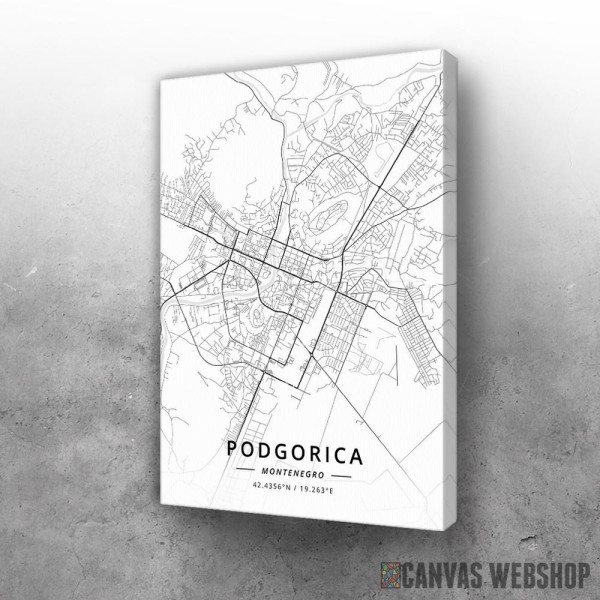 Slika Podgorica mapa - white