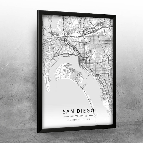 San Diego mapa - white