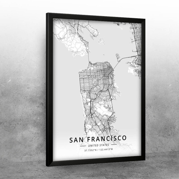 San Francisko mapa - white