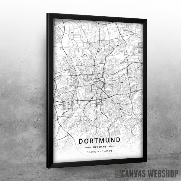 Dortmund mapa - white