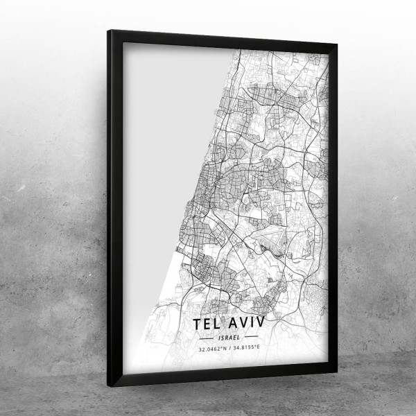 Tel Aviv mapa - white