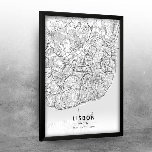 Lisabon mapa - white