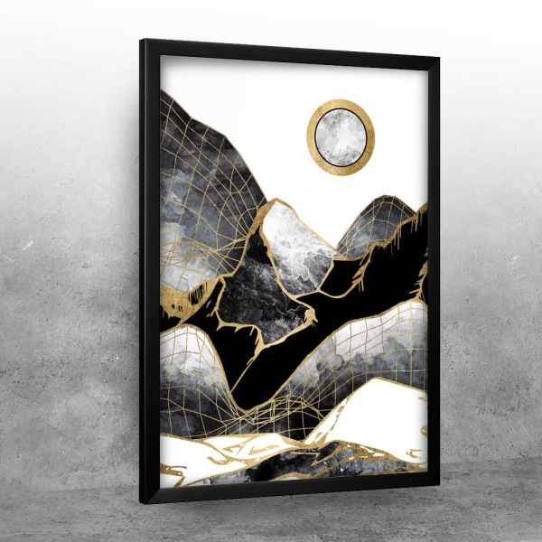 Minimal Black and Gold Mountains