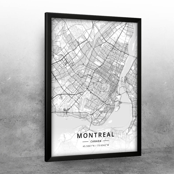 Montreal mapa - white