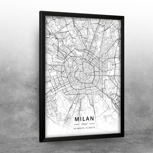 Milano mapa - white