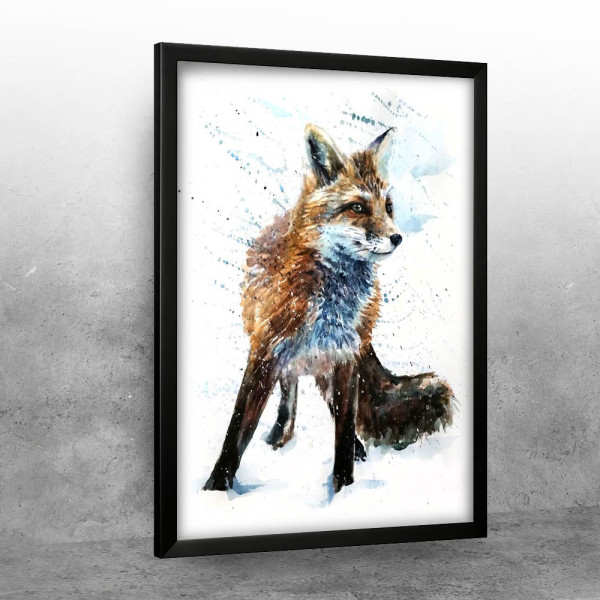 Fox watercolor painting