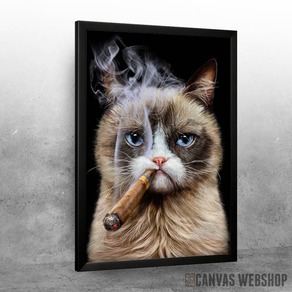 Disgruntle Cat with Cigar