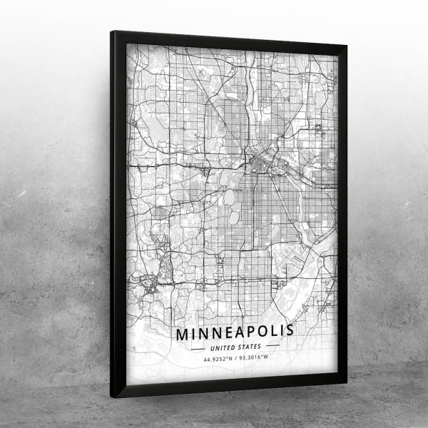 Mineapolis mapa - white