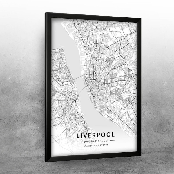 Liverpul mapa - white