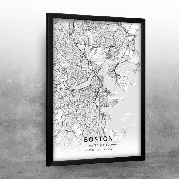 Boston mapa - white