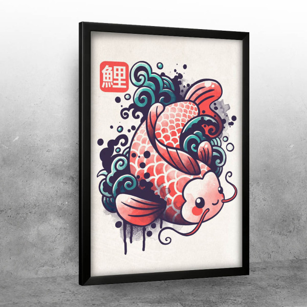 Koi carp fish watercolor