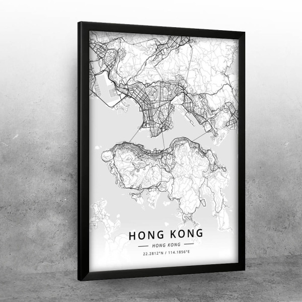 Hong Kong mapa - white