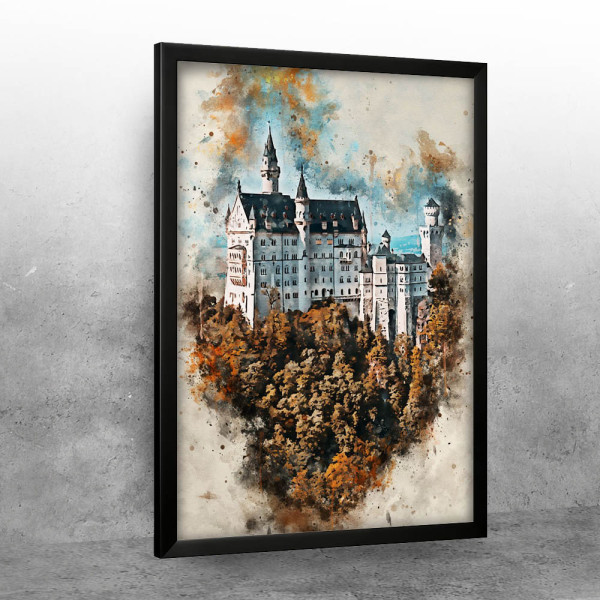 Neuschwanstein Watercolor