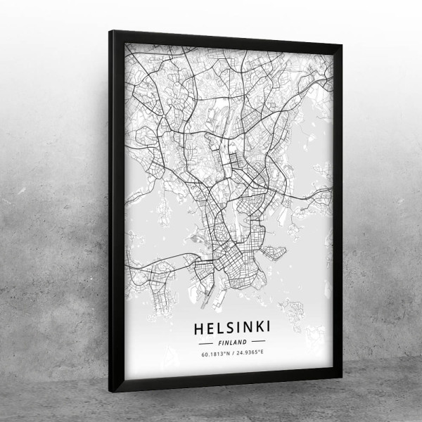 Helsinki mapa - white