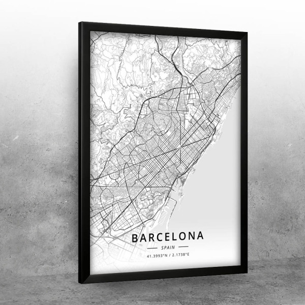 Barselona mapa - white