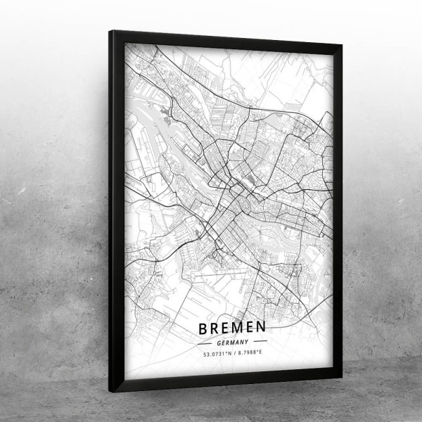 Bremen mapa - white