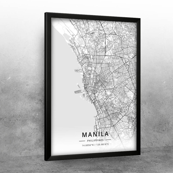 Manila mapa - white