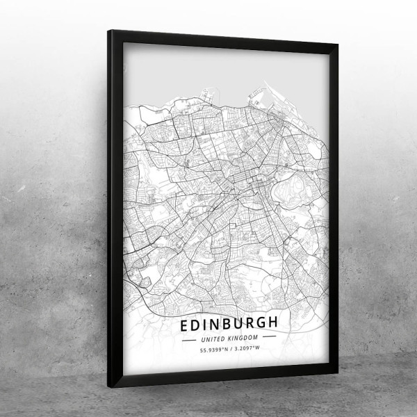 Edinburg mapa - white