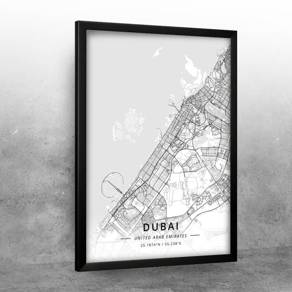 Dubai mapa - white