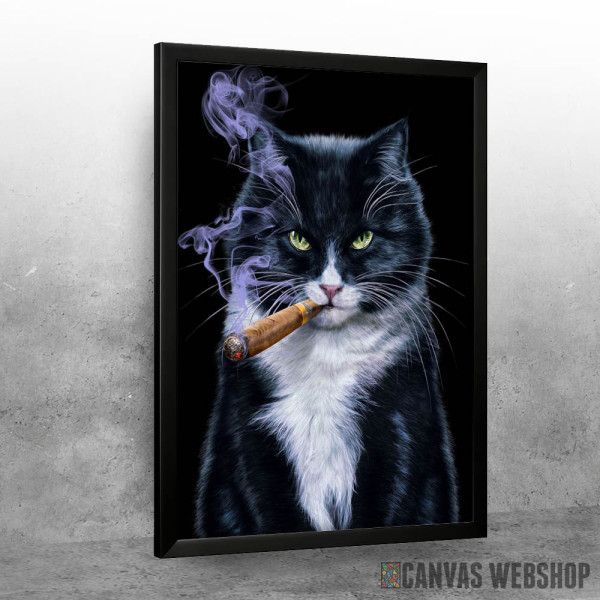 Cool Tuxedo Cat with Cigar