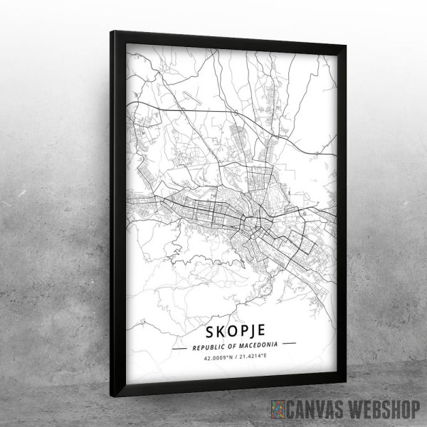 Skoplje mapa - white